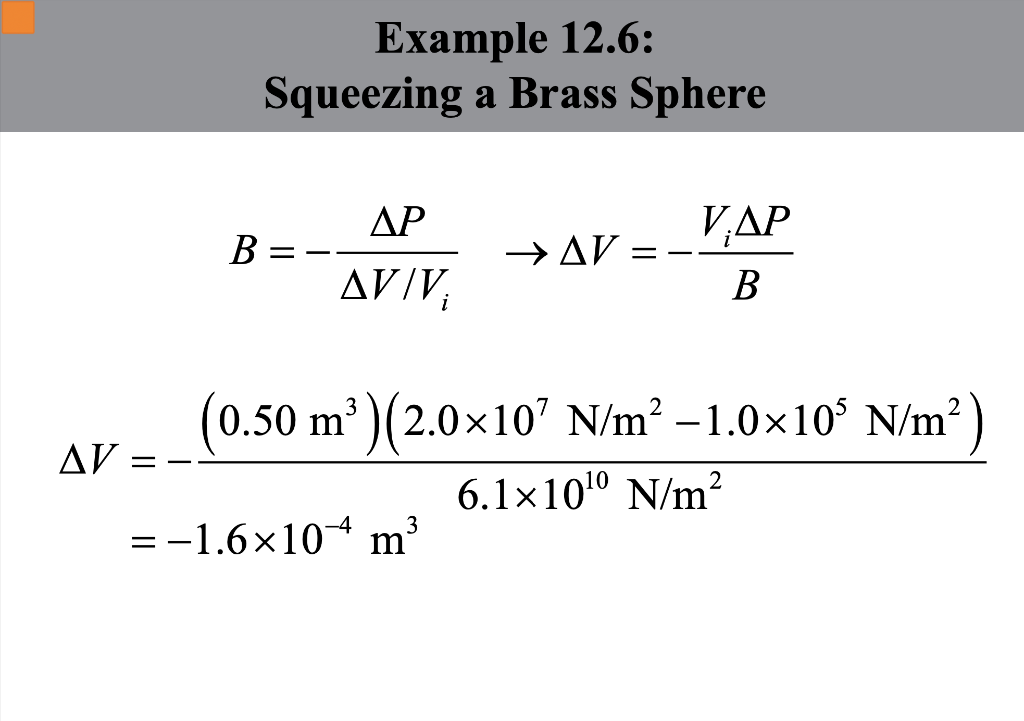 Solved Example 12.6: Squeezing a Brass Sphere A solid brass | Chegg.com
