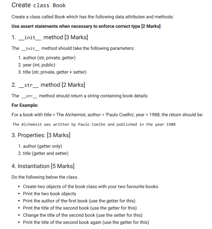Solved Create class Book Create a class called Book which | Chegg.com