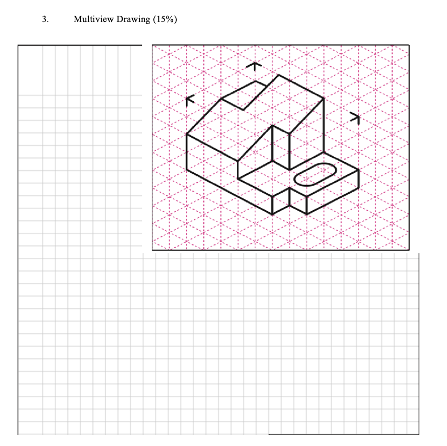 Solved 3. Multiview Drawing (15%) | Chegg.com