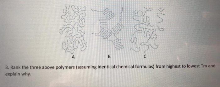 Solved 3. Rank the three above polymers (assuming identical | Chegg.com