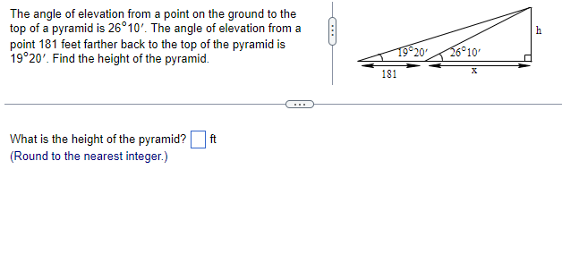 Solved The angle of elevation from a point on the ground to | Chegg.com