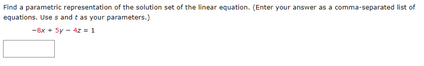 Solved Find a parametric representation of the solution set | Chegg.com