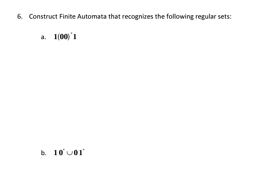 Solved 6 Construct Finite Automata That Recognizes The