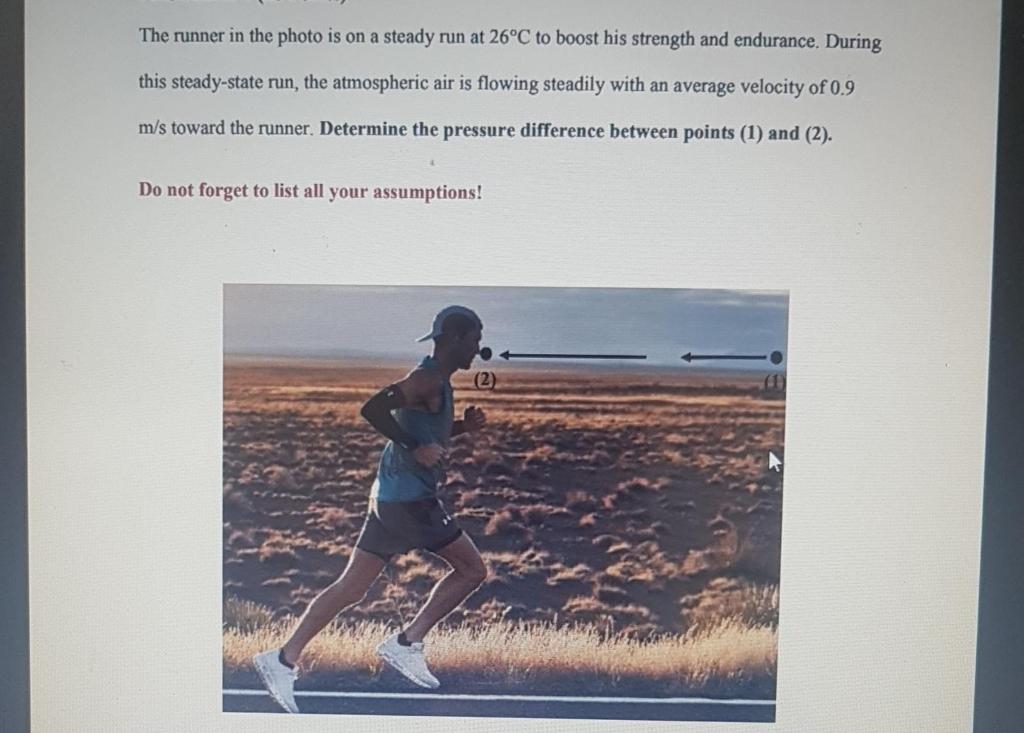 Solved The runner in the photo is on a steady run at 26°C to | Chegg.com