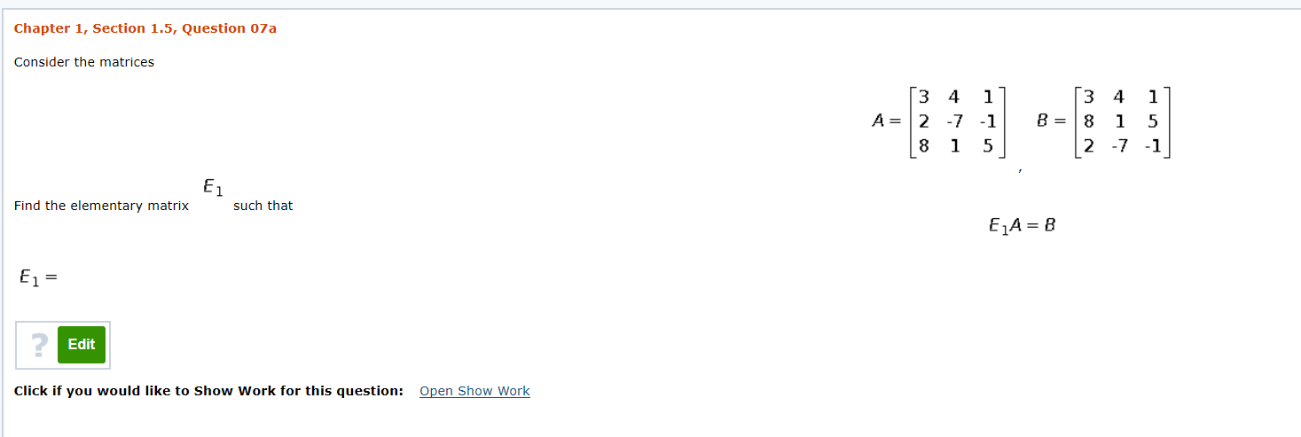 Solved Chapter 1, Section 1.5, Question 07a Consider the | Chegg.com