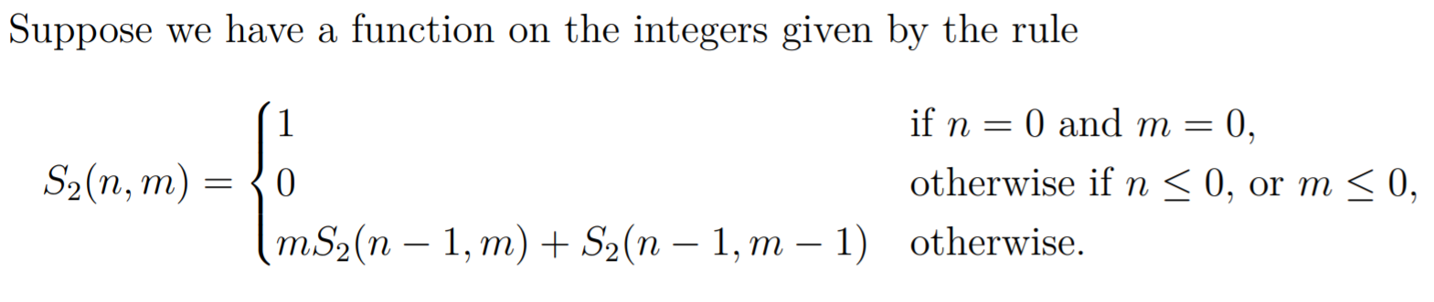Solved Suppose we have a function on the integers given by | Chegg.com