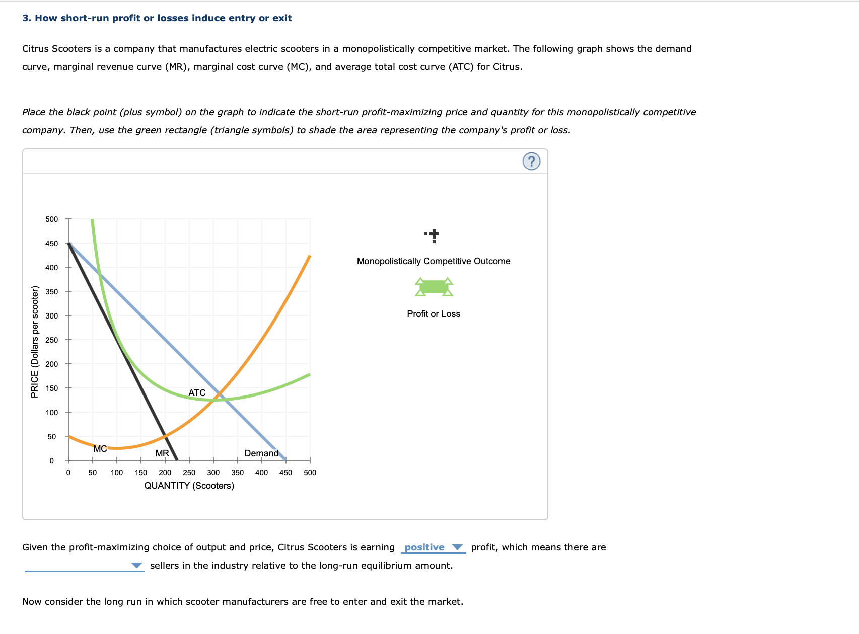 Solved 3. How short-run profit or losses induce entry or | Chegg.com