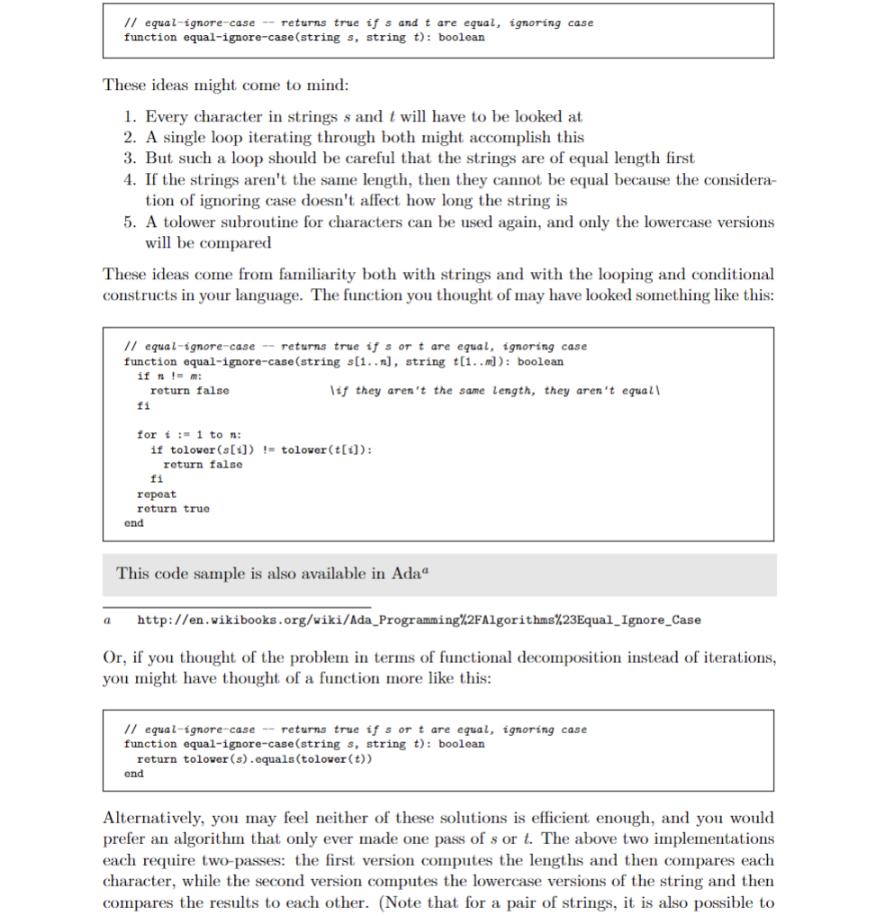 Examine the equal-ignore-case method on page 6. | Chegg.com