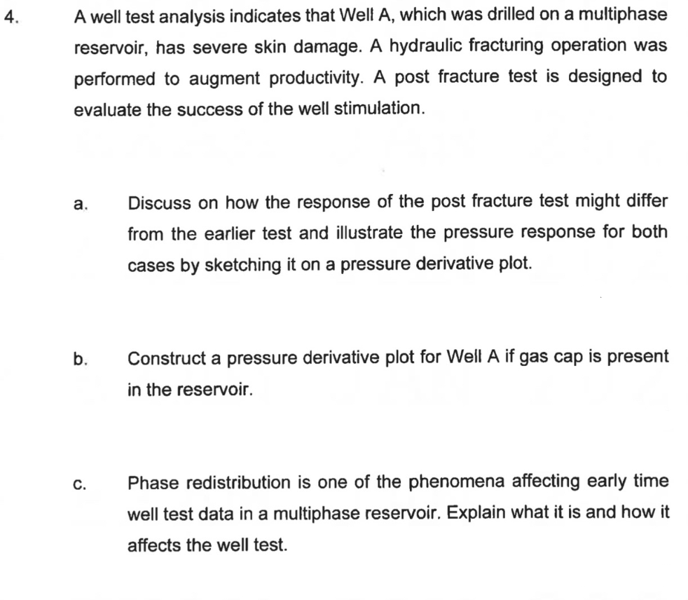 Solved A well test analysis indicates that Well \\( A \\), | Chegg.com