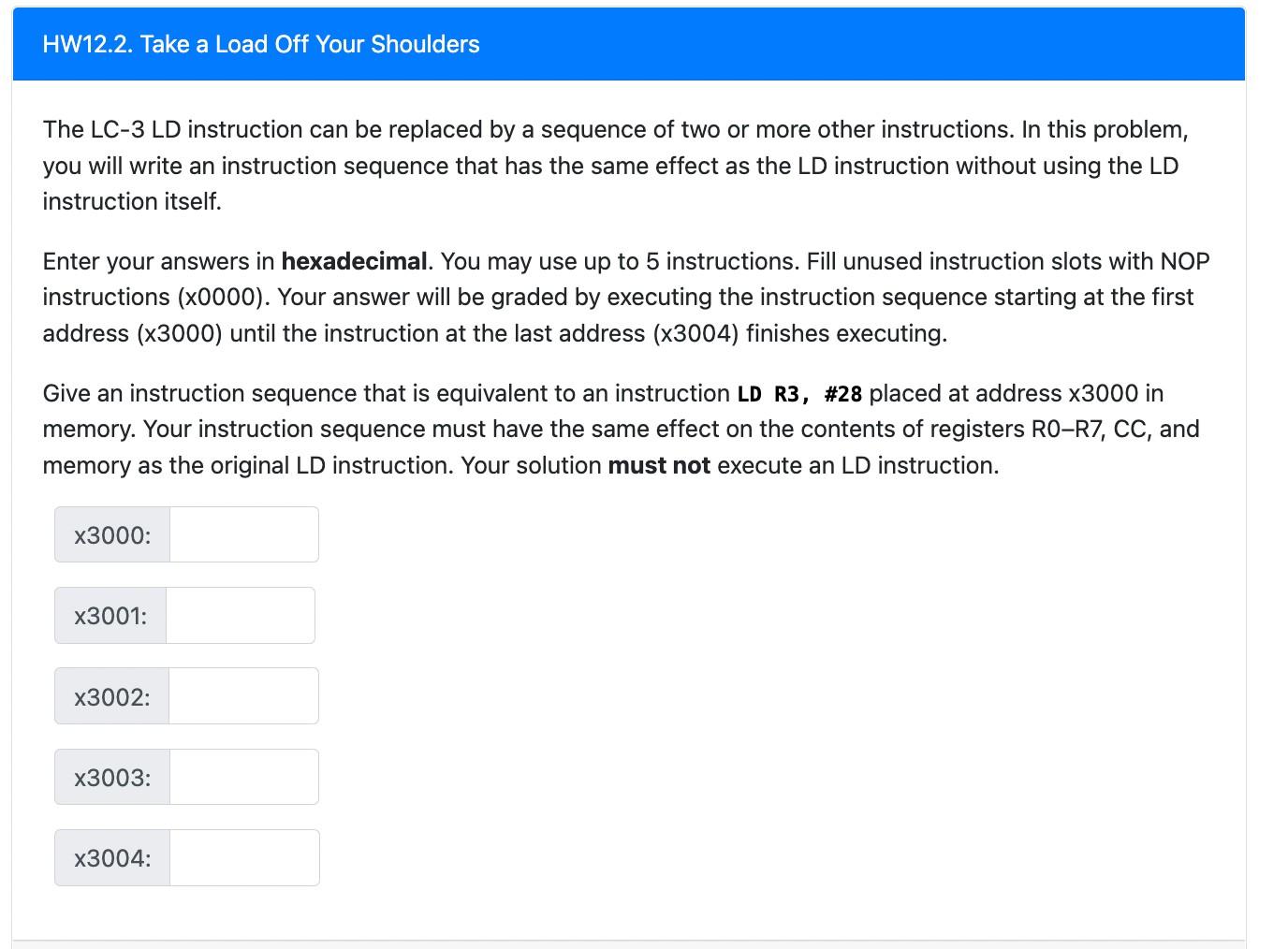 Solved The LC-3 LD instruction can be replaced by a sequence | Chegg.com
