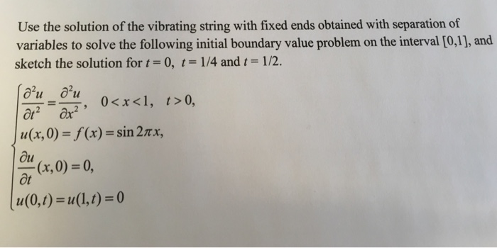 Solved Use the solution of the vibrating string with fixed | Chegg.com