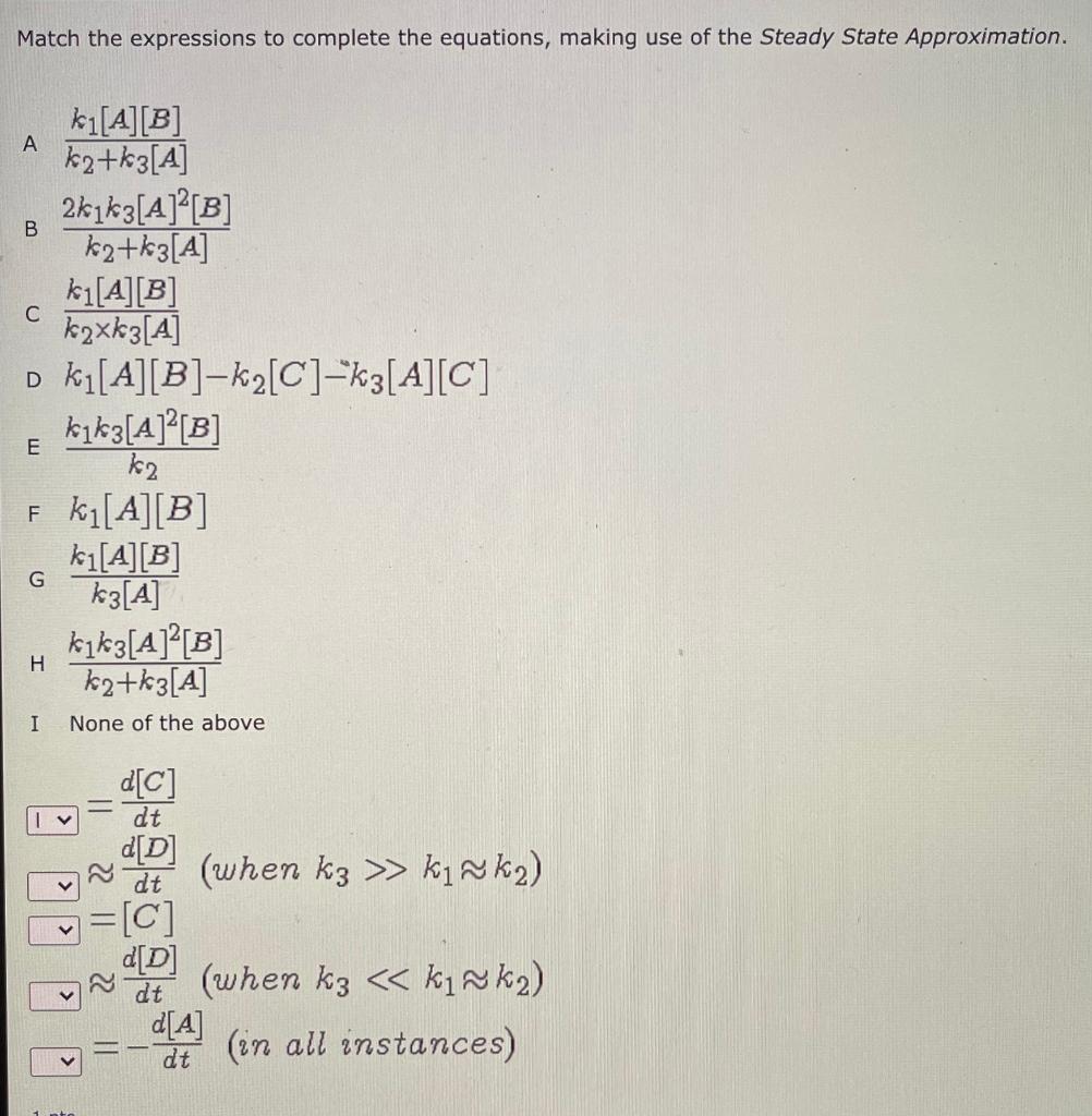 Match The Expressions To Complete The Equations