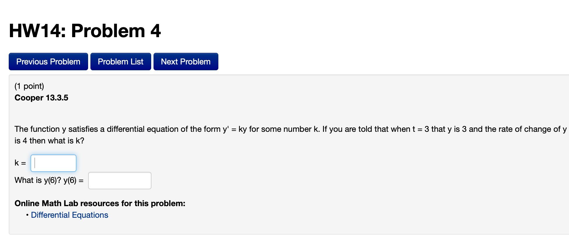 Solved HW14: Problem 4 Previous Problem Problem List Next | Chegg.com