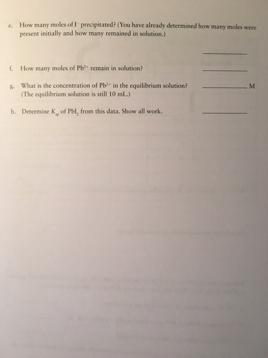 Solved 2. A student mixed 5.00 mL. of 0.0120 M Pb(NO,), with | Chegg.com