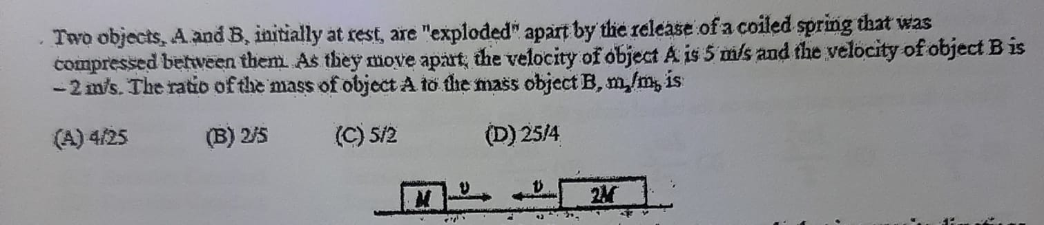 Solved Two objects, A and B, ﻿initially at rest, are | Chegg.com