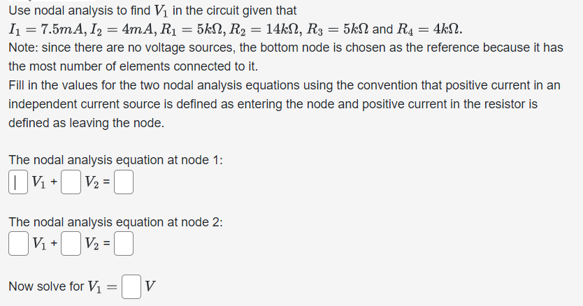 Solved Use nodal analysis to find V1 in the circuit given | Chegg.com