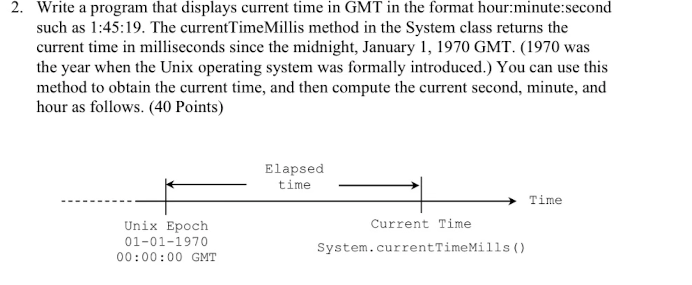Solved 2. Write a program that displays current time in GMT | Chegg.com