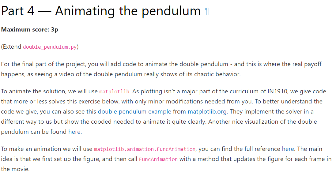 Solved Source code for double_pendulum.py: from | Chegg.com