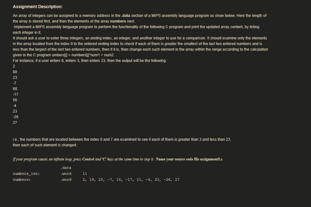 Solved Assignment Description: An array of integers can be | Chegg.com