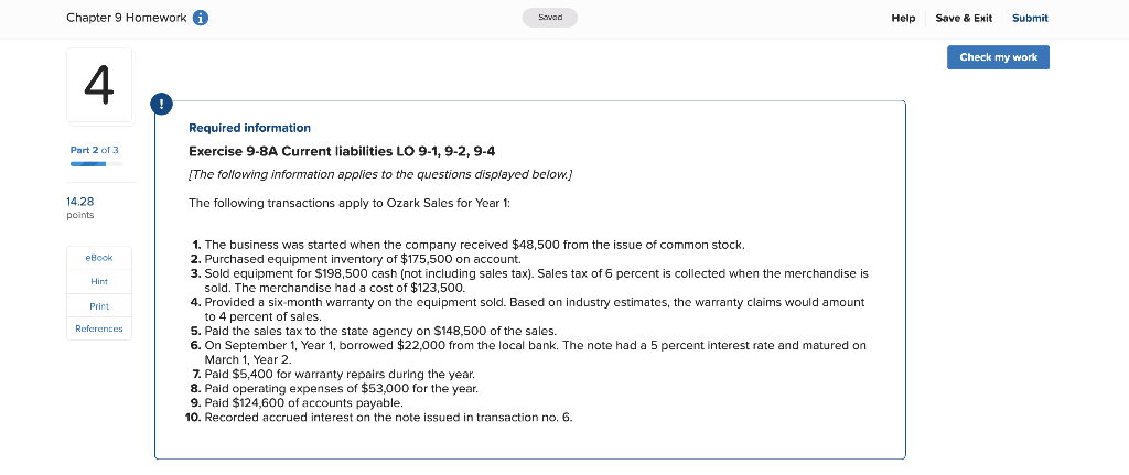 Solved Chapter 9 Homework 0 5ាជ Help Save & Exit Submit | Chegg.com