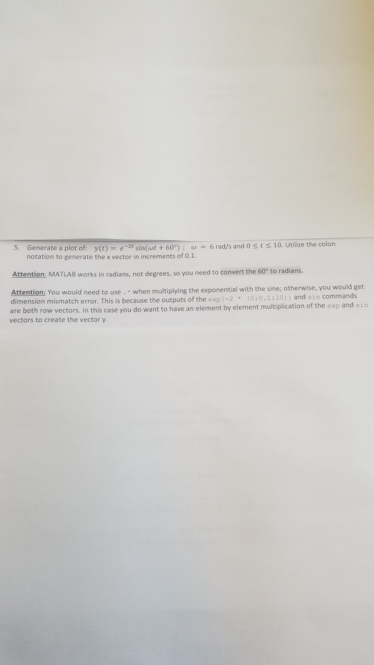 Solved The following is a Matlab exercise. Please provide | Chegg.com