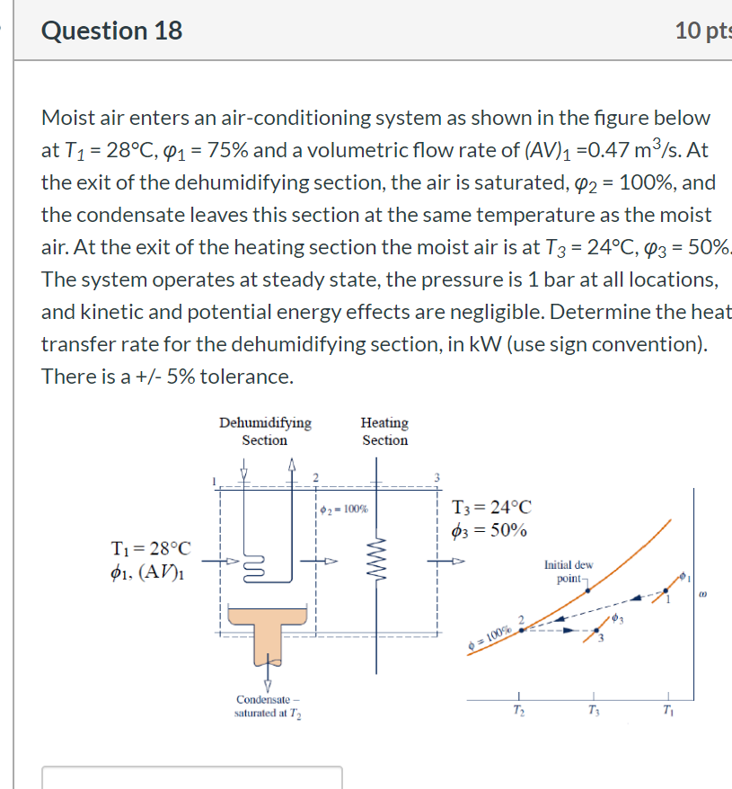 Solved Question 18 10 pts Moist air enters an | Chegg.com