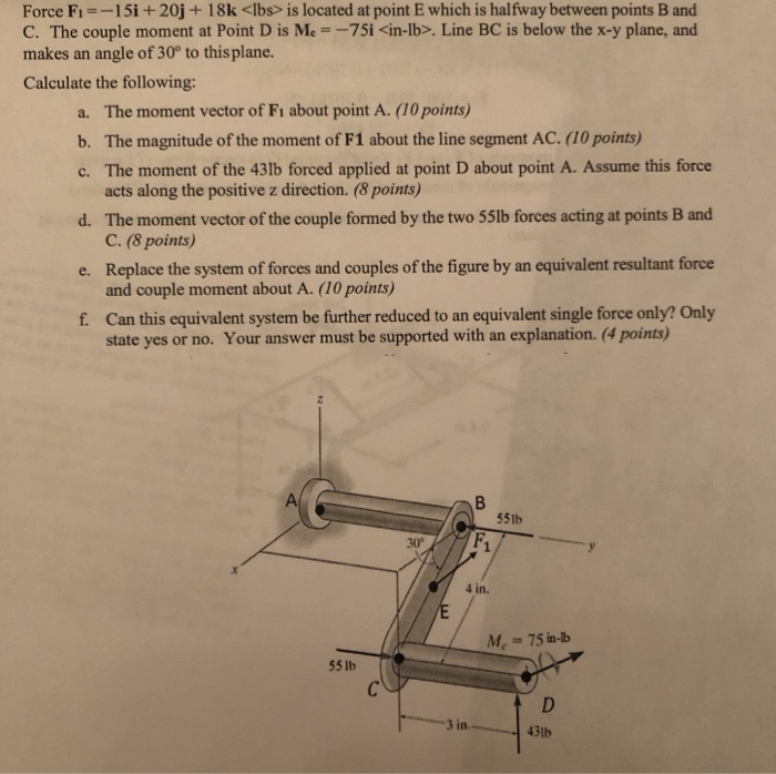 Solved A pipe assembly is subjected to forces and couple | Chegg.com
