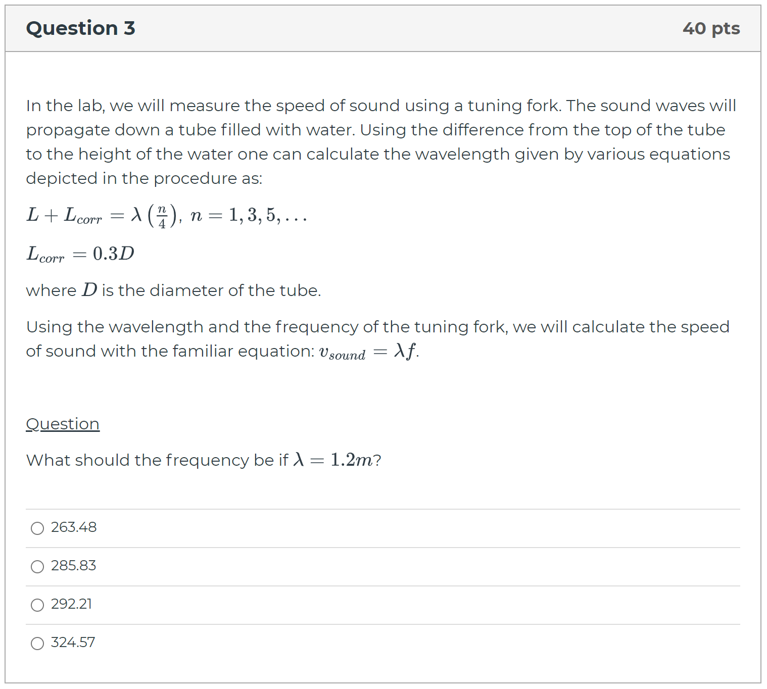 Solved In the lab, we will measure the speed of sound using | Chegg.com