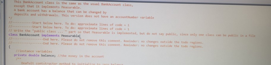 Solved public class BankAccountMeasurableTester public | Chegg.com Solved public class BankAccountMeasurableTester public | Chegg.com