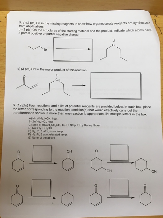 Solved A) Fill in the missing reagents to show how | Chegg.com
