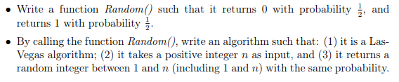 Solved [20 marks). A Las Vegas algorithm is a randomized | Chegg.com