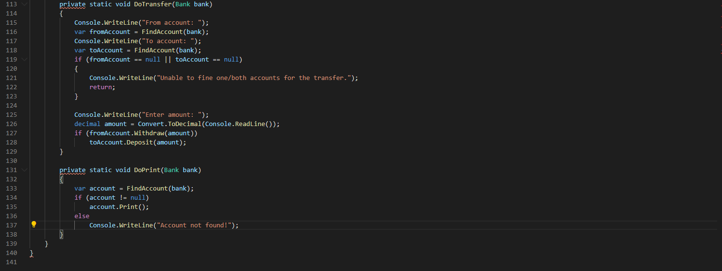 C# - Bank System I am having issues understanding | Chegg.com