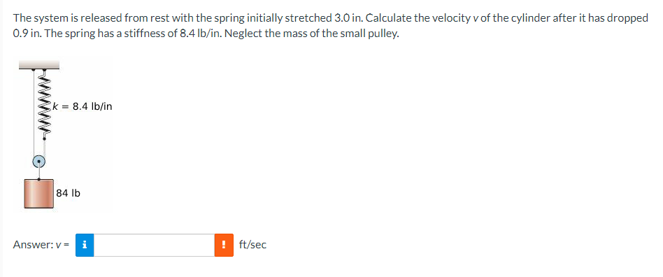 Solved The system is released from rest with the spring | Chegg.com