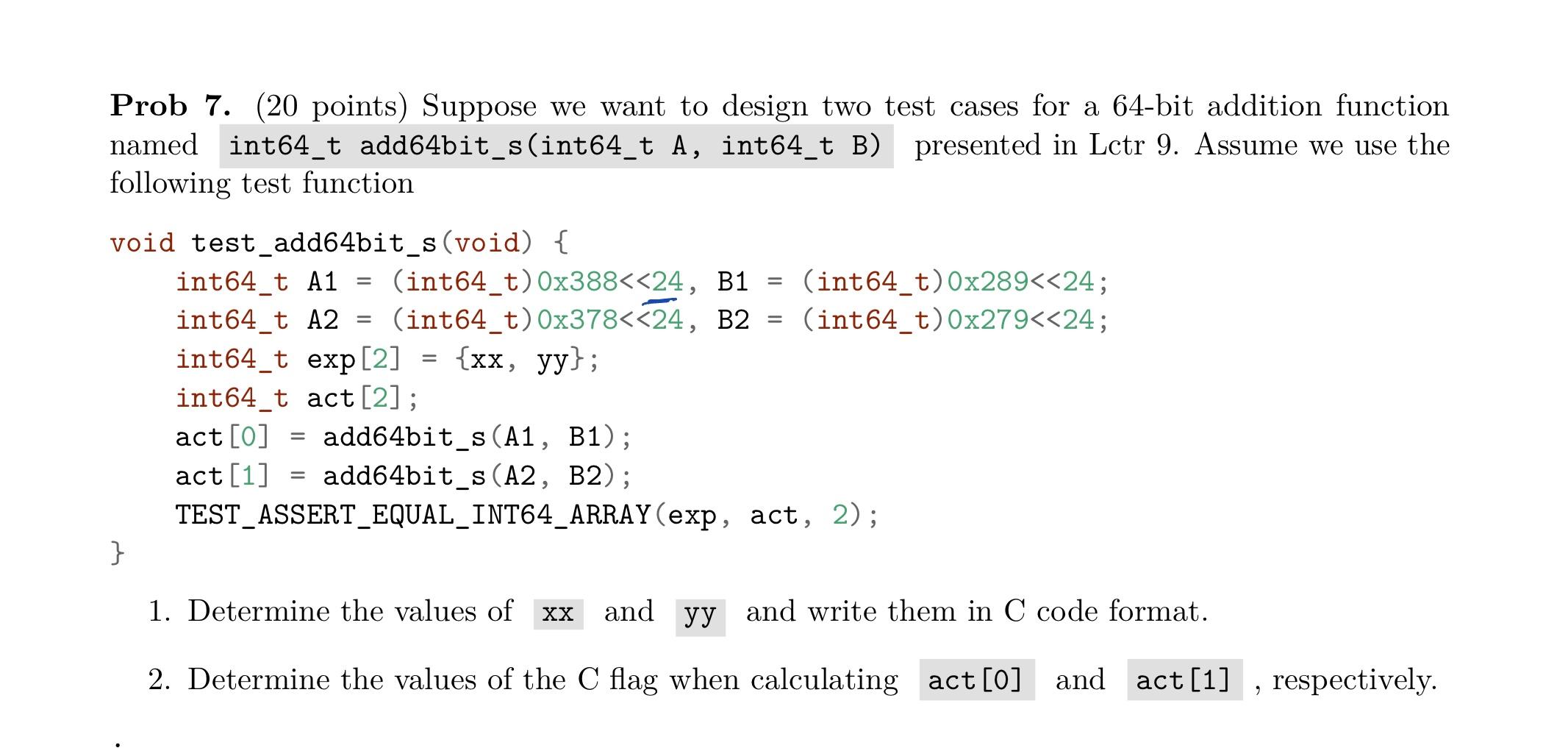 Solved Prob 7. (20 points) Suppose we want to design two | Chegg.com