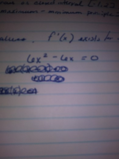 Solved 6x squared minus 6x equal to 0. to get critical | Chegg.com