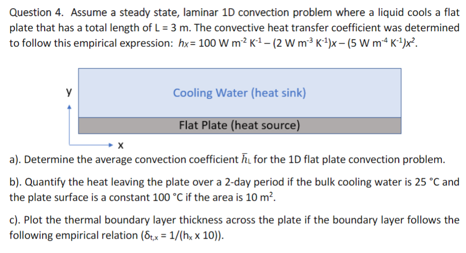 Solved Assume a steady state, laminar 1D convection problem | Chegg.com