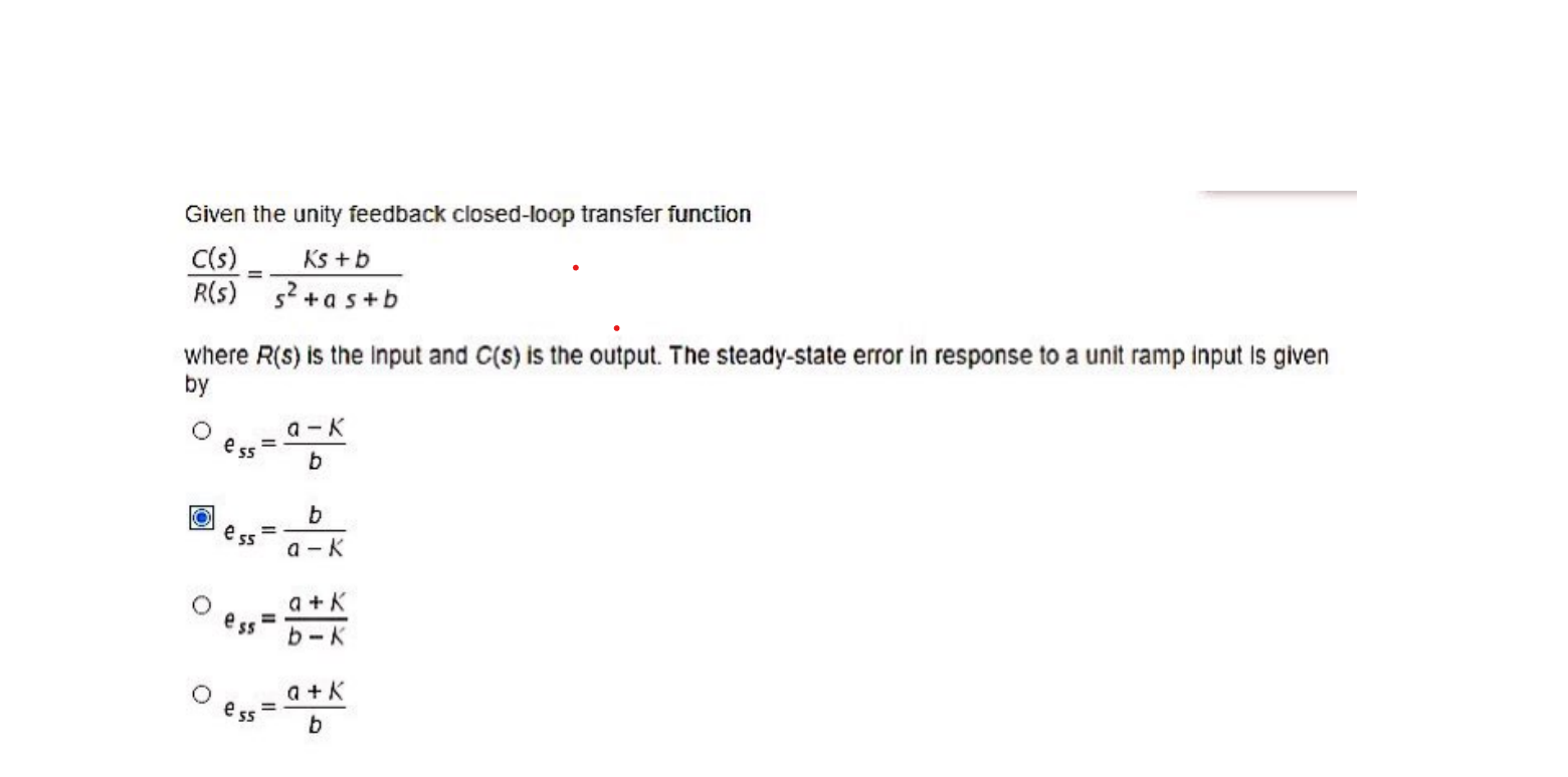 Solved Given the unity feedback closed-loop transfer | Chegg.com