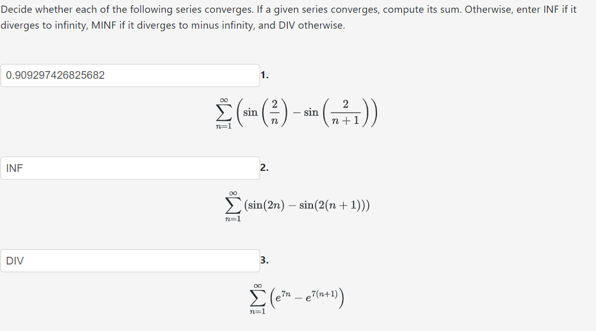 Solved Decide whether each of the following series | Chegg.com