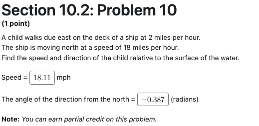 Solved A child walks due east on the deck of a ship at 2 | Chegg.com