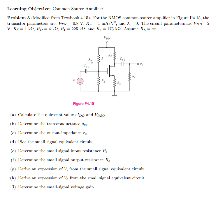 [Solved]: Problem 3 (Modified from Textbook 4.15). For the