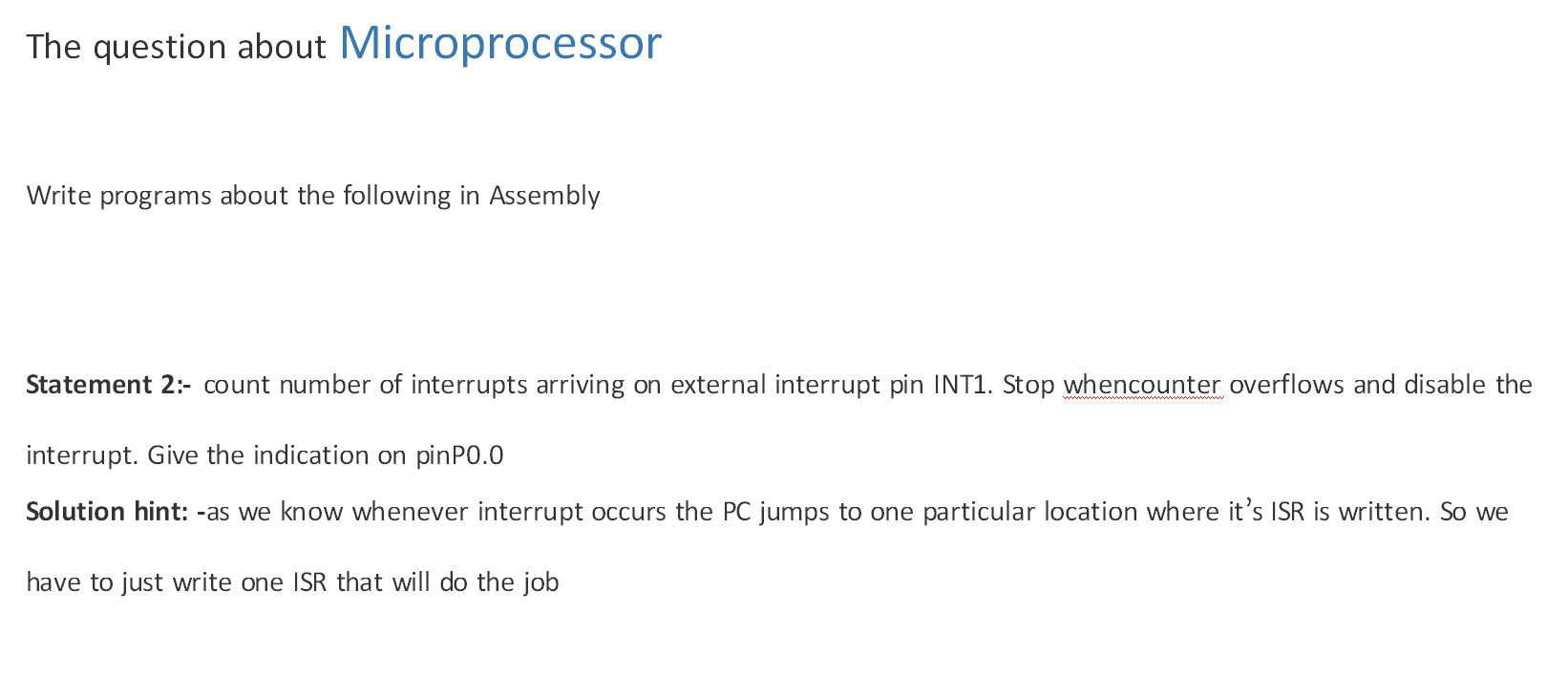 Solved The question about Microprocessor Write programs | Chegg.com