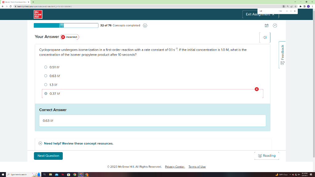 Solved Cyclopropane Undergoes Isomerization In A First Order