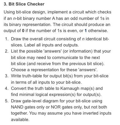 Solved 3. Bit Slice Checker Using bit-slice design, | Chegg.com