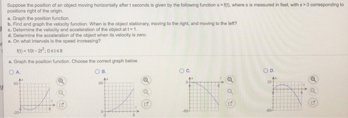 Solved Suppose the position of an object moving horizontally | Chegg.com
