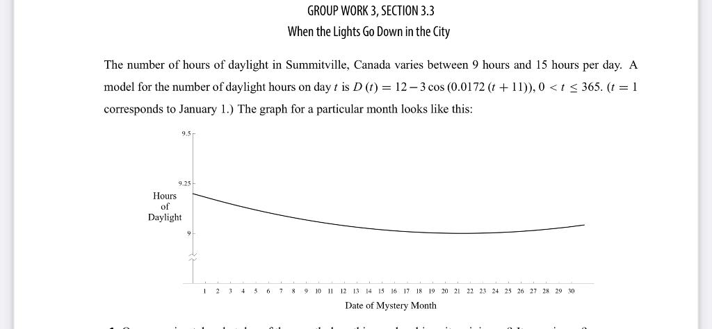 Solved GROUP WORK 3, SECTION 3.3 When the Lights Go Down in | Chegg.com