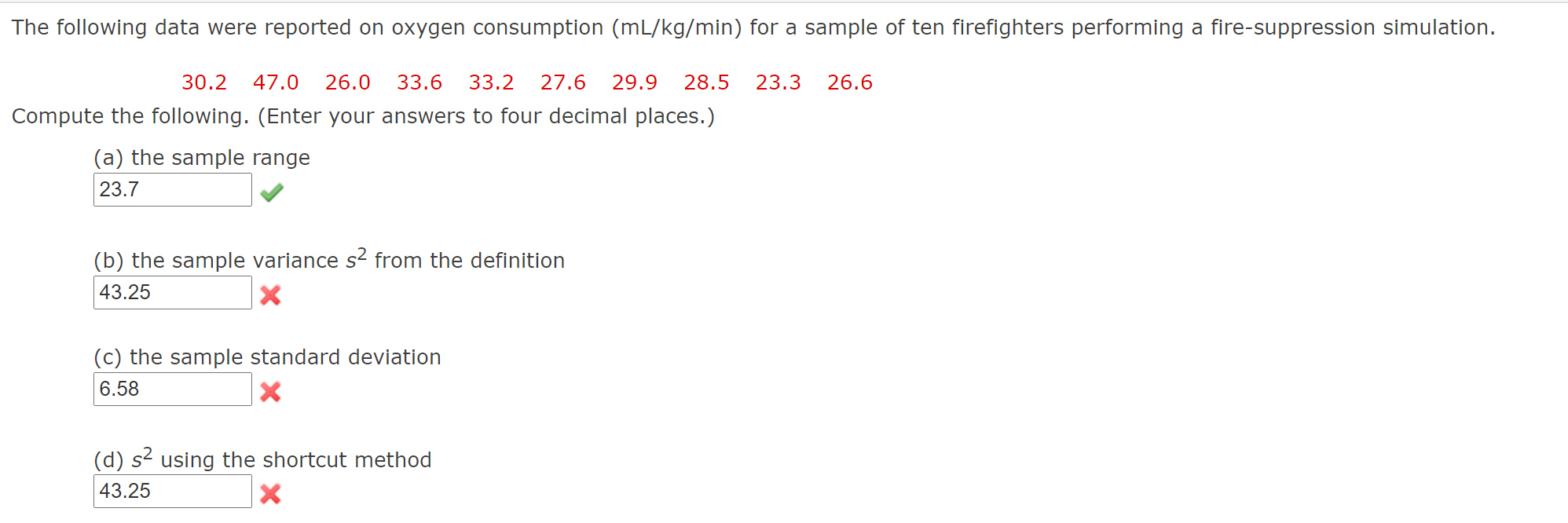 Solved The following data were reported on oxygen | Chegg.com