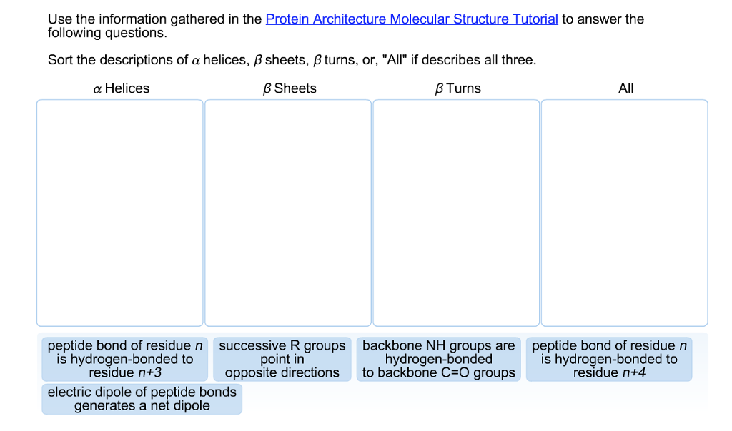 Solved Use the information gathered in the Protein | Chegg.com
