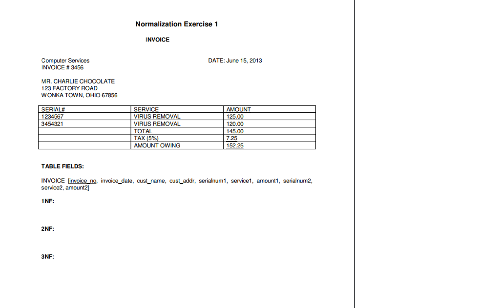 Solved View an example Invoice and post your solution to | Chegg.com