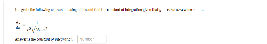 Solved Integrate the following expression using tables and | Chegg.com