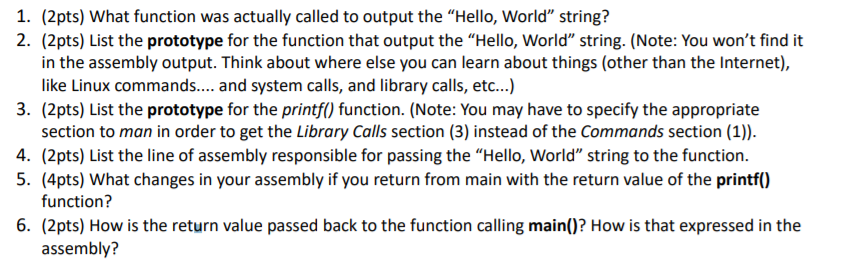 .file "hello.c .text .section rodata .string "Hello, | Chegg.com
